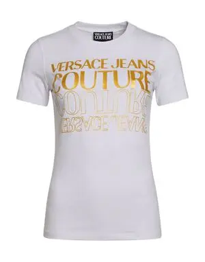 Versace Cotton Elastane Logo T-shirt - White