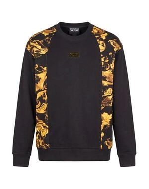 Versace Cotton Sweatshirt With Signature Print - Black