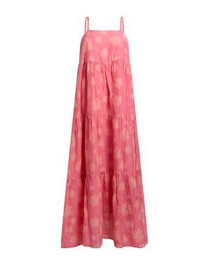 ALESSIA SANTI Cotton And Silk Floral Print Maxi Dress - Pink
