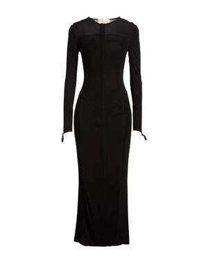 Blumarine Viscose Blend Bodycon Maxi Dress With Lace Trims - Black