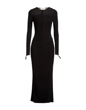 Blumarine Viscose Blend Bodycon Maxi Dress With Lace Trims