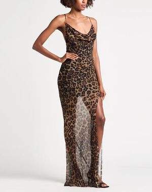 Blumarine Silk Georgette Leopard Print Maxi Dress