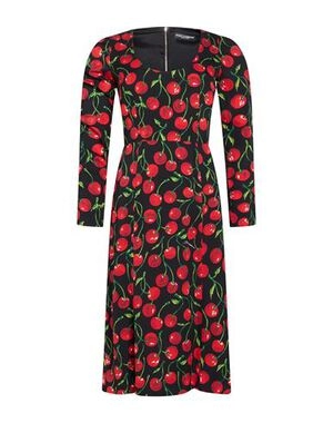 Dolce & Gabbana Silk Blend Midi Dress With Long Sleeves