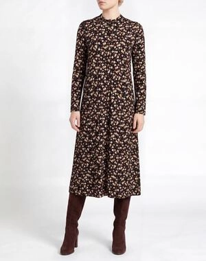 SIYU Multicolor Jersey Shirt Dress With Classic Collar