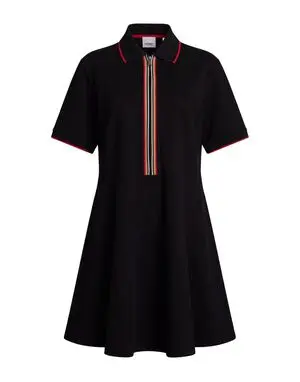 Burberry Cotton Piqué Polo Dress With Appliqués - Black