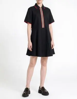 Burberry Cotton Piqué Polo Dress With Appliqués - Black