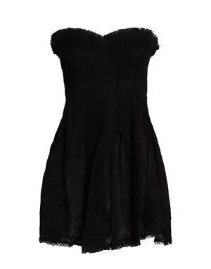 Poupette St Barth Cotton Broderie Anglaise Mini Dress - Black