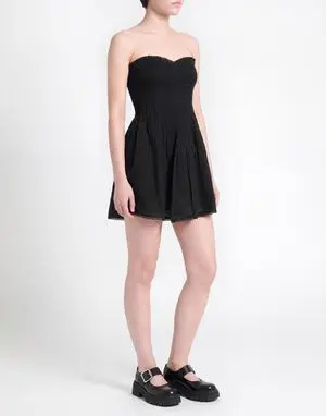 Poupette St Barth Cotton Broderie Anglaise Mini Dress - Black