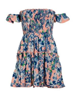 Poupette St Barth Viscose Floral Shirred Off-the-shoulder Mini Dress - Blue