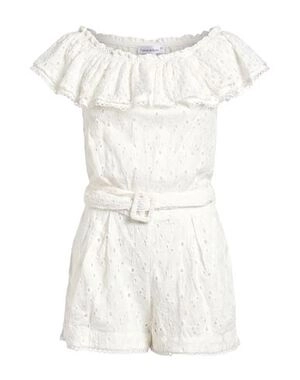 Poupette St Barth Broderie Anglaise Off-the-shoulder Playsuit - White