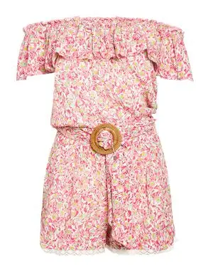 Poupette St Barth Floral-print Crepe Playsuit