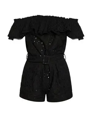 Poupette St Barth Broderie Anglaise Off-the-shoulder Playsuit