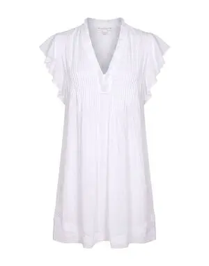 Poupette St Barth Gauze Embroidered Fringed Mini Dress