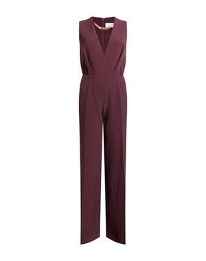 KAOS Burgundy Polyester Elastane Jumpsuit - Red