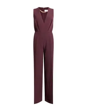 KAOS Burgundy Polyester Elastane Jumpsuit