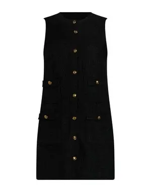 Sandro Tweed Mini Dress With Button Embellishments