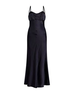Sandro Satin Maxi Slip Dress - Midnight Blue
