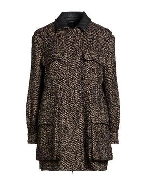 Max Mara Coat Size Virgin Wool, Polyamide, Cow Leather - Black