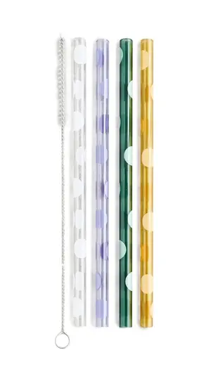 FAZEEK Polka Dot Glass Straw Set