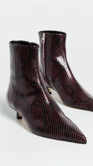 AeydĒ Sofie Snake Print Ankle Boots