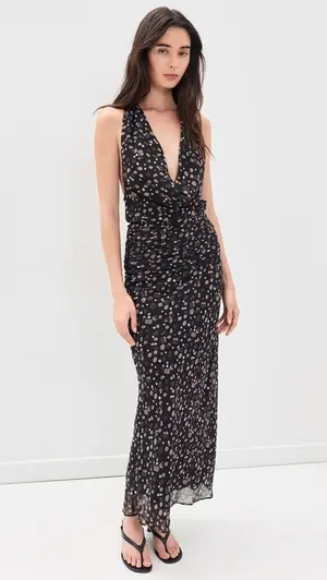 NIA Sampaio Polka Dot Maxi Dress