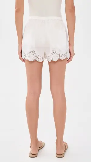 Cami Nyc Anora Satin Shorts With Lace Trim