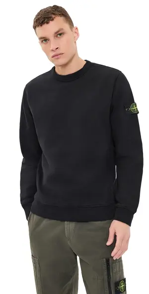 Stone Island Brushed Cotton Fleece Sweatshirt