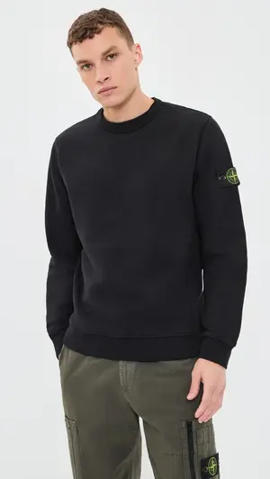 Stone Island Brushed Cotton Fleece Sweatshirt