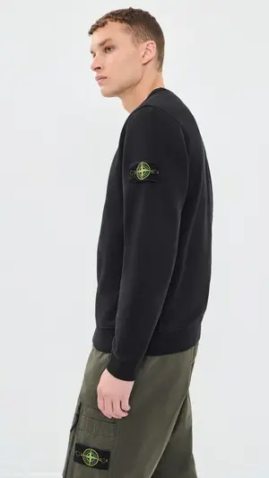 Stone Island Brushed Cotton Fleece Sweatshirt