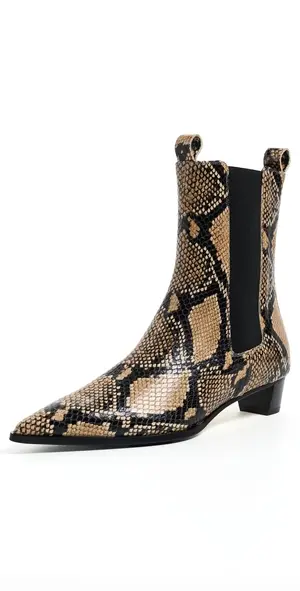 AeydĒ Kiki Snake Print Chelsea Boots