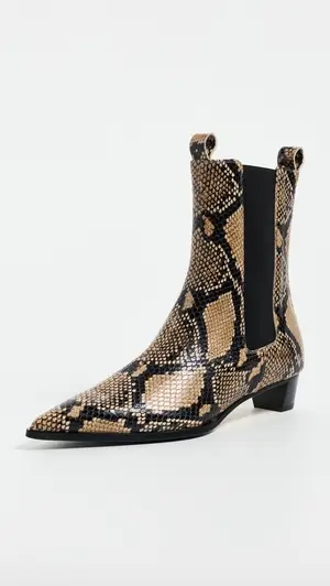 AeydĒ Kiki Snake Print Chelsea Boots