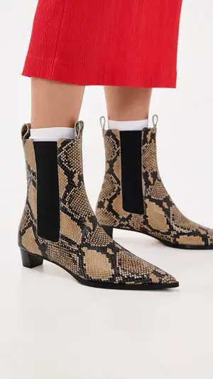 AeydĒ Kiki Snake Print Chelsea Boots