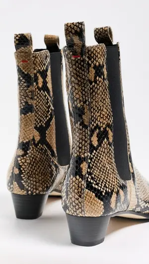 AeydĒ Kiki Snake Print Chelsea Boots