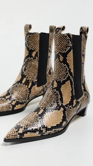 AeydĒ Kiki Snake Print Chelsea Boots