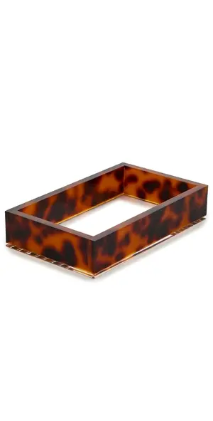 TIZO DESIGN Lucite Guest Towel Holder - Tortoise