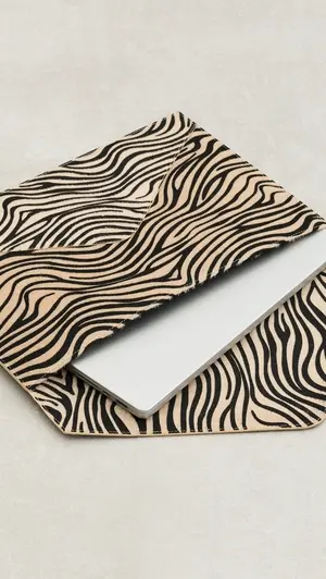 HEAVEN MAYHEM Print Faux Leather Laptop Sleeve