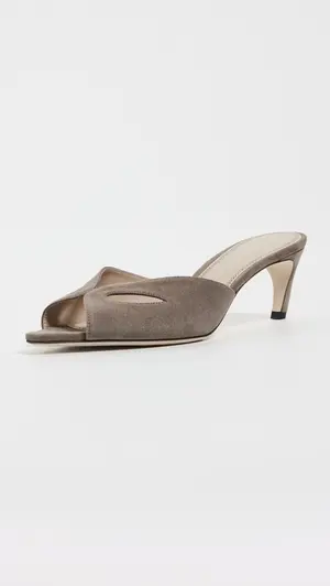 Victoria Beckham Harlow Mask Mules - Fossil Brown