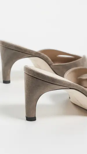 Victoria Beckham Harlow Mask Mules - Fossil Brown