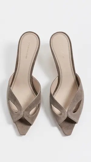 Victoria Beckham Harlow Mask Mules - Fossil Brown
