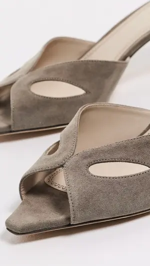 Victoria Beckham Harlow Mask Mules - Fossil Brown