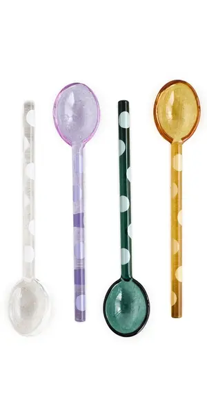 FAZEEK Polka Dot Spoons Set Of 4 - Multi