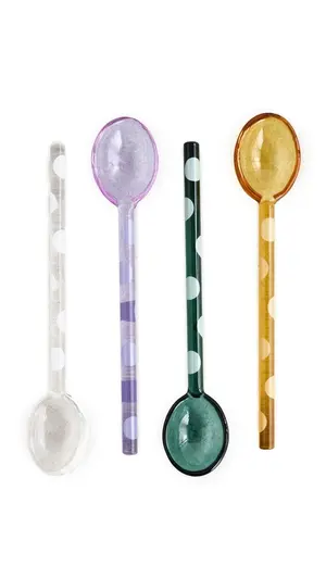 FAZEEK Polka Dot Spoons Set Of 4 - Multi