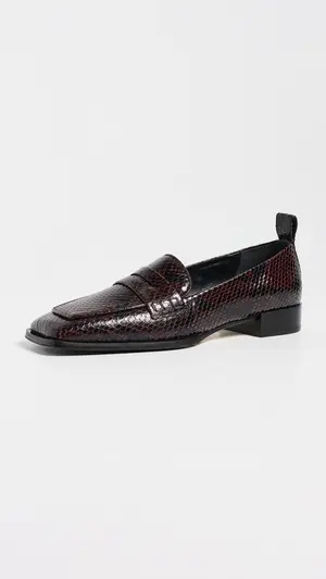 AeydĒ Blake Snake Print Leather Loafers