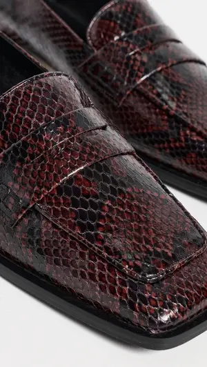 AeydĒ Blake Snake Print Leather Loafers