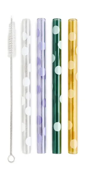 FAZEEK Polka Dot Smoothie Straws Set Of 4