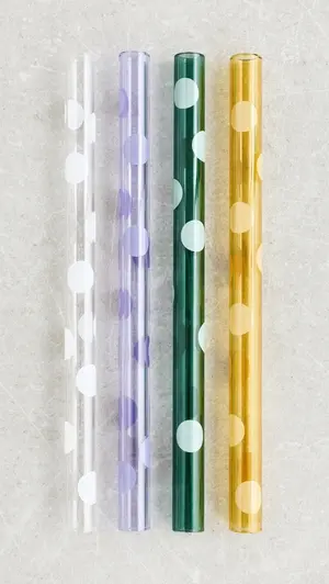 FAZEEK Polka Dot Smoothie Straws Set Of 4
