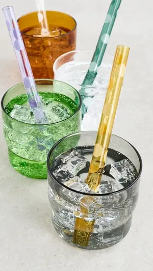 FAZEEK Polka Dot Smoothie Straws Set Of 4