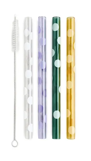FAZEEK Polka Dot Smoothie Straws Set Of 4