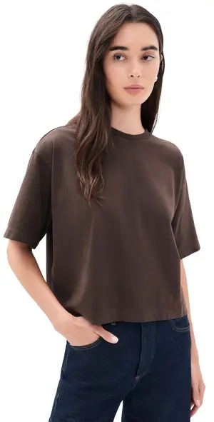Madewell Boxy Tee In Lightweight Stretch Jersey - Dark Chicory