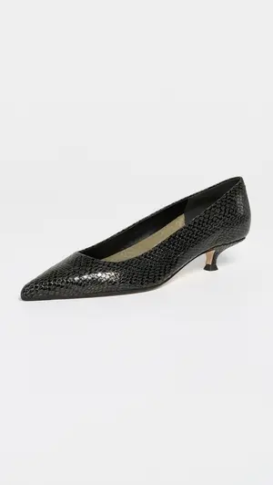 AeydĒ Cari Mini Snake Print Leather Pumps